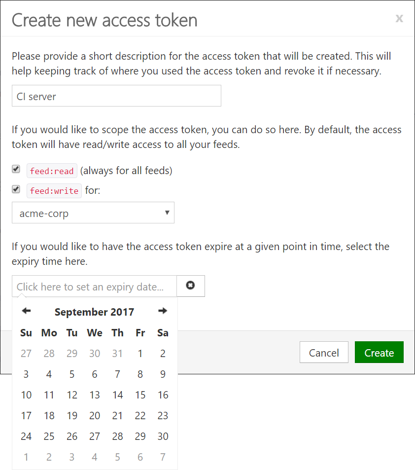 Managing access tokens · MyGet Documentation